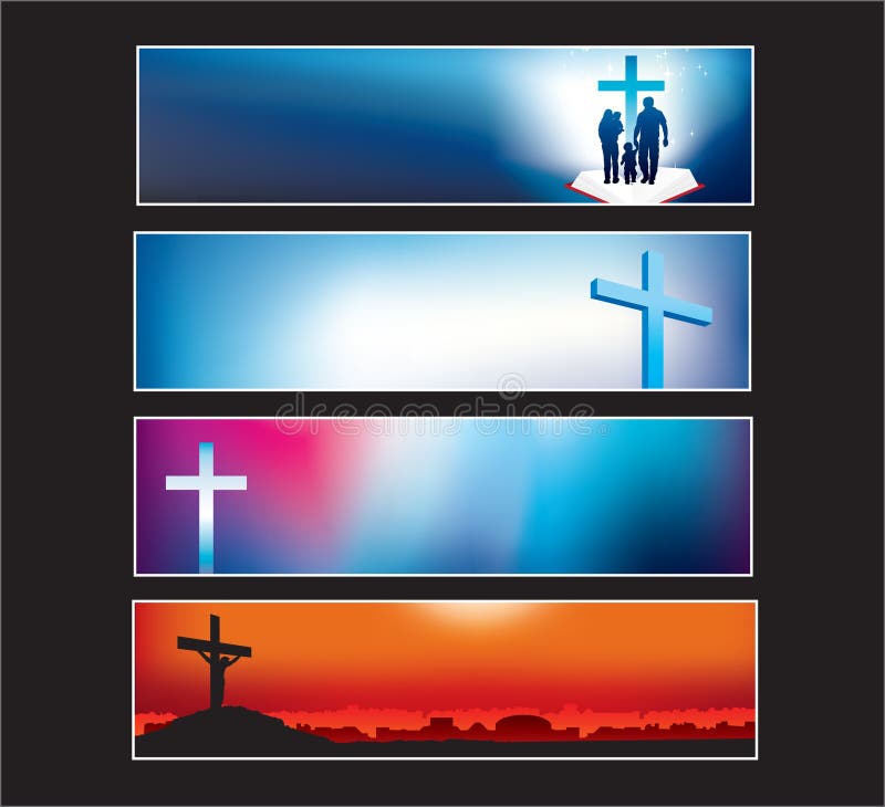 Website Banner Set for Modern Christian Stock Vector - Illustration of ...