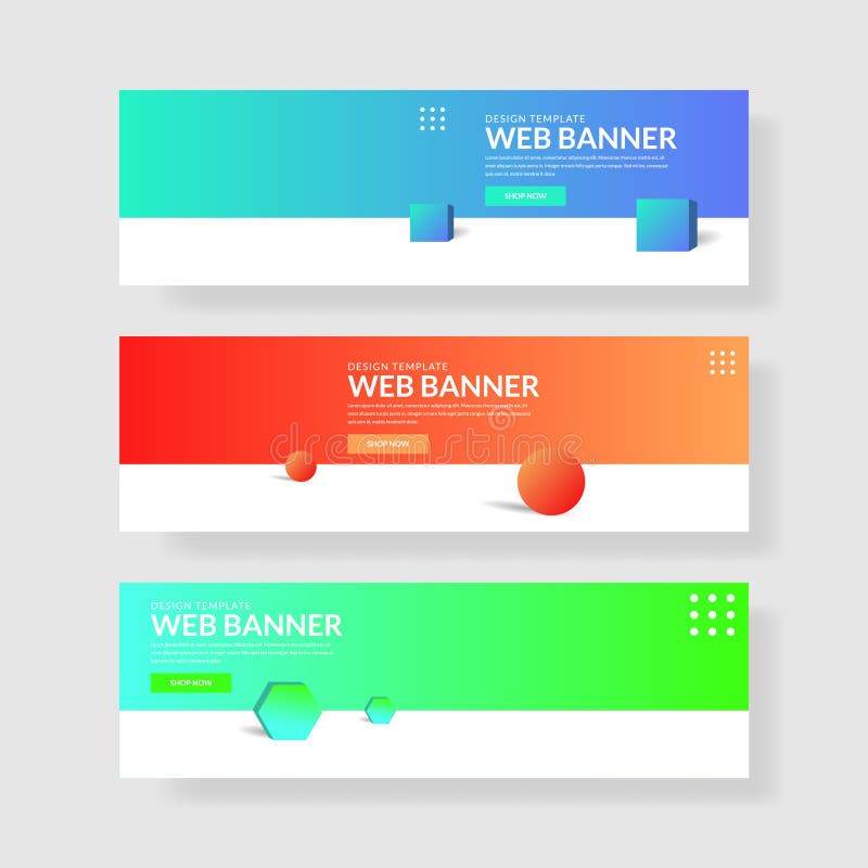 Website Banner Ui Ux. Colorful Geometric Background. Fluid Shapes with ...