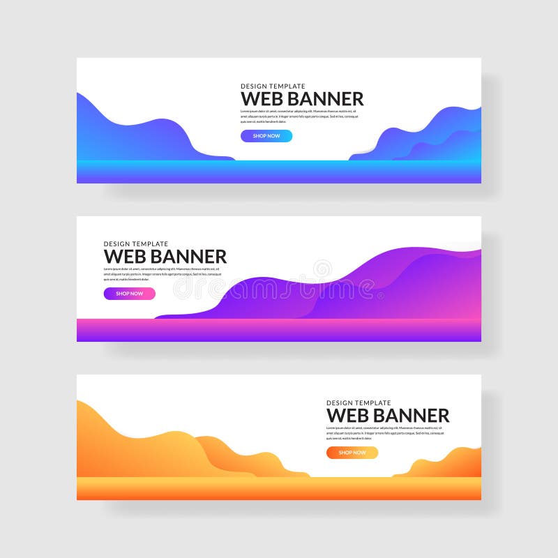 Website Banner Ui Ux. Colorful Geometric Background. Fluid Shapes with ...