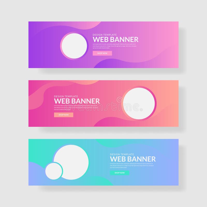 Website Banner Ui Ux. Colorful Geometric Background. Fluid Shapes with ...