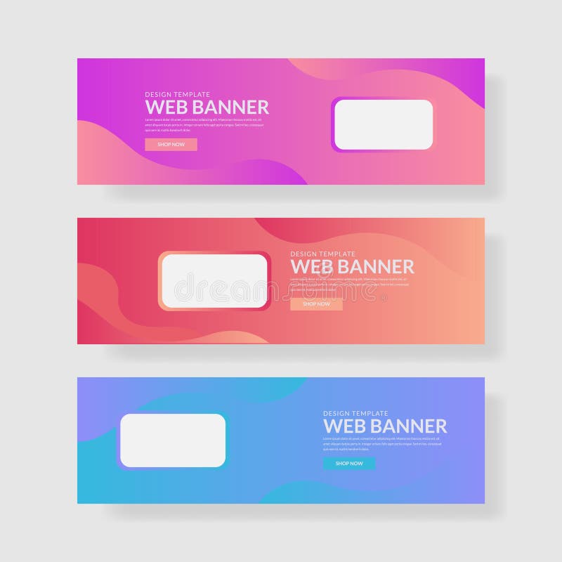 Website Banner Ui Ux. Colorful Geometric Background. Fluid Shapes with ...