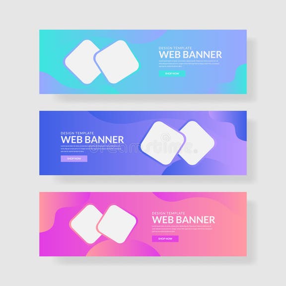 Website Banner Ui Ux. Colorful Geometric Background. Fluid Shapes with ...