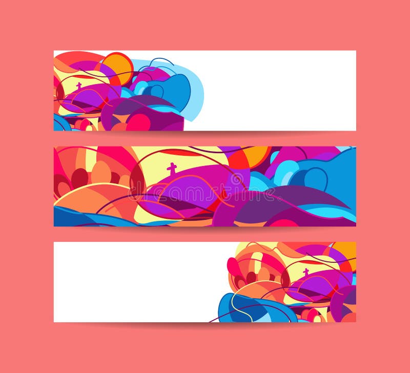 Website Banners with Space Left for Message. Vector Illustratio Stock ...