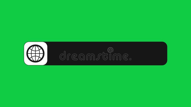 Website Bar Animation with Pointer on a Green Screen, Simple Animation of Cursor Icon Website ...