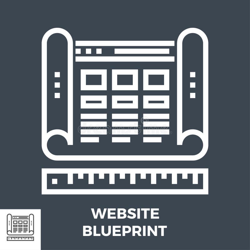 Blueprint Thin Line Vector Icon Stock Illustration - Illustration of ...