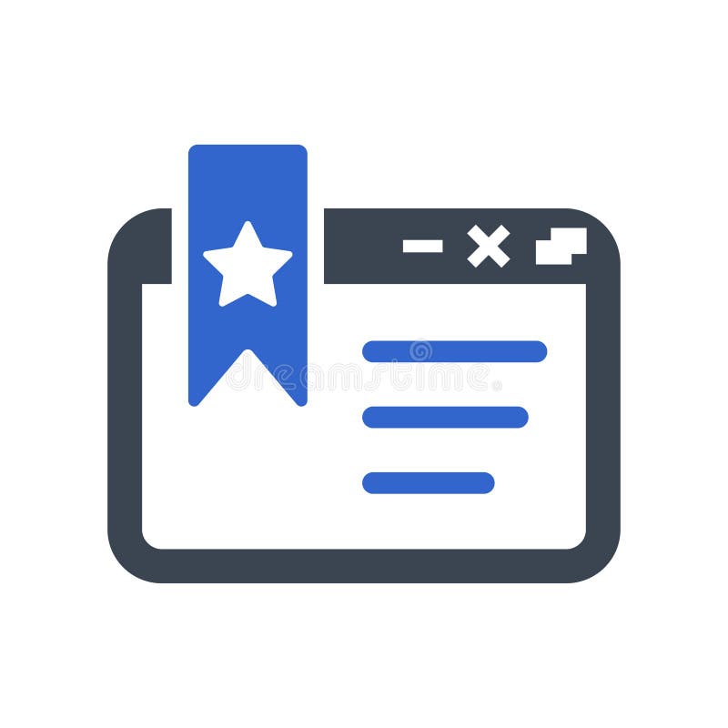 Website bookmark icon stock vector. Illustration of graphic - 174899420