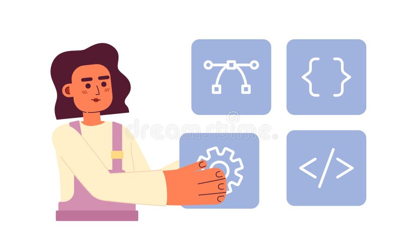 Website Builder Flat Concept Vector Spot Illustration Stock Vector ...