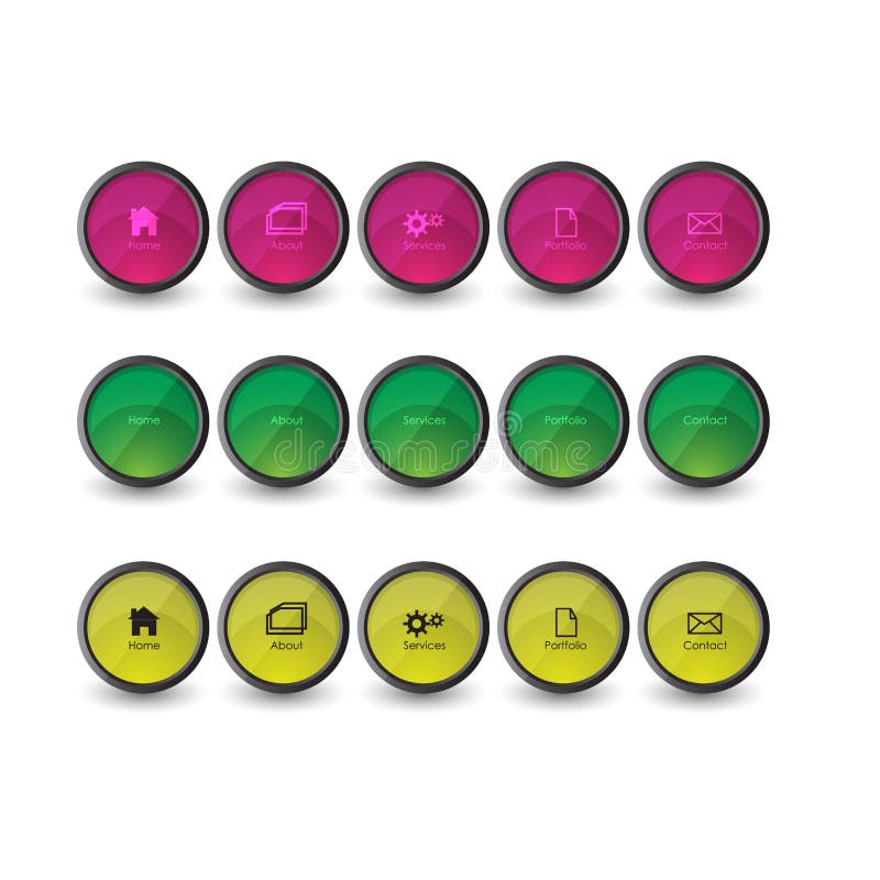 Website buttons set stock vector. Illustration of design - 44727071