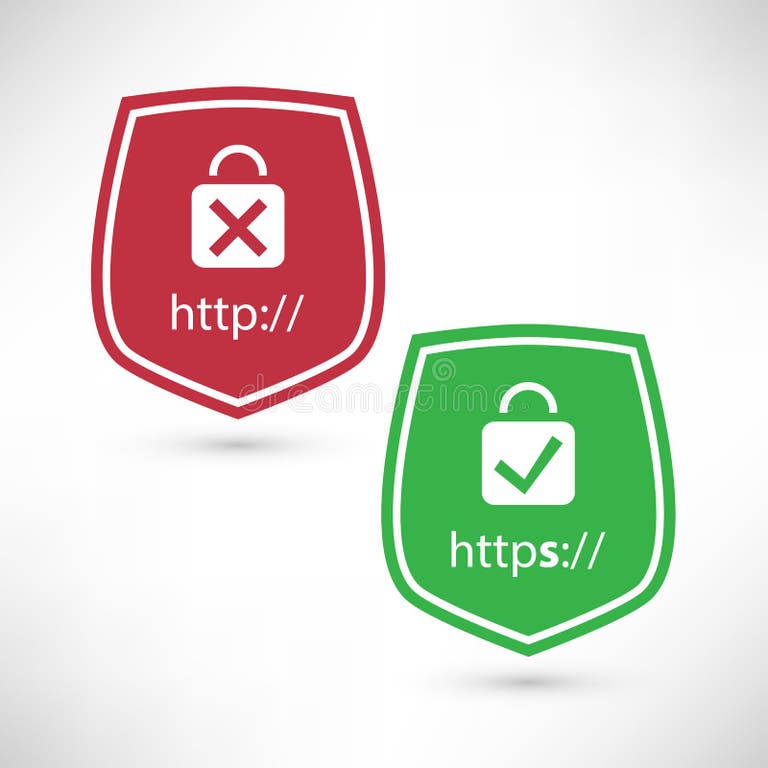 Website Certificate Badges - Secure and Insecure Network Connection ...