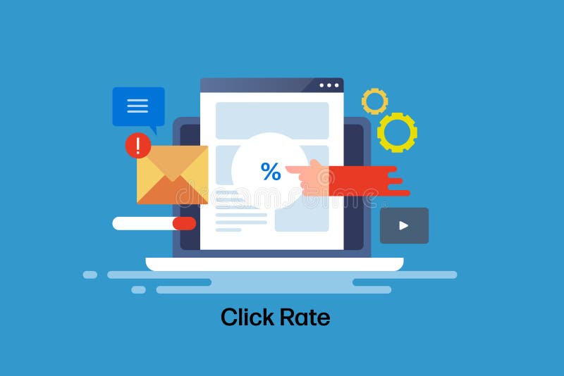 Website Click through Rate, Conversion Optimization. Flat Design ...