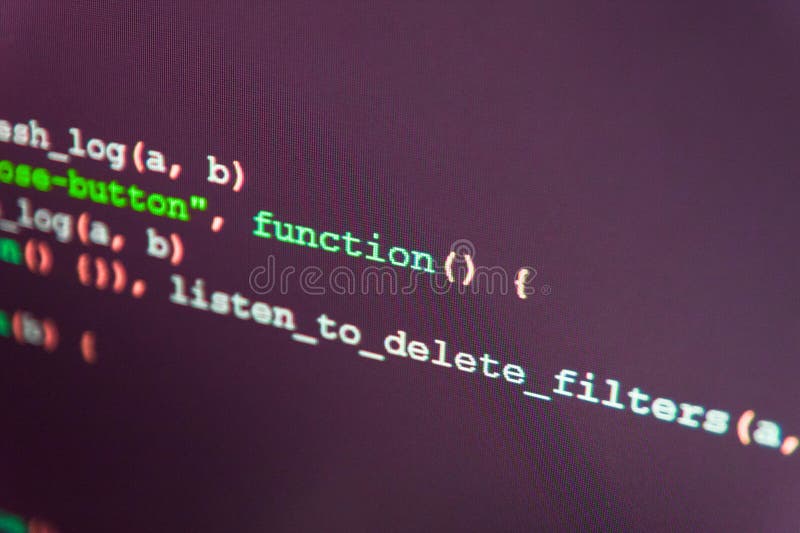 Website Codes On Computer Monitor Creative Focus Effect Programming Code On Computer Screen