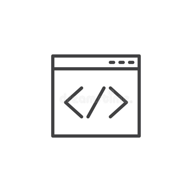 Webpage Html Code Outline Icon Stock Vector - Illustration of outline ...