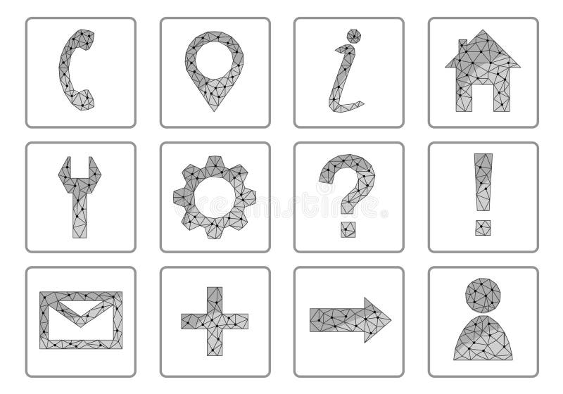 Website Collection Icon Set. Business Symbols Phone, Settings, Contacts ...