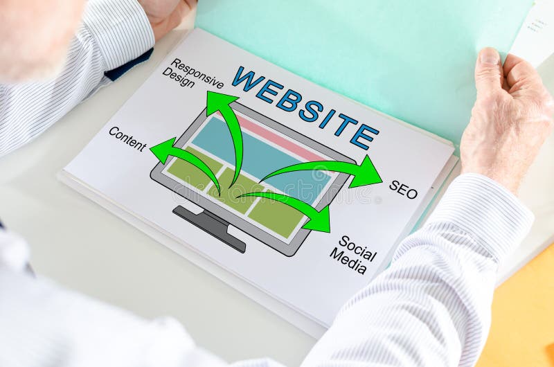 Website concept on a paper stock photo. Image of digital - 138718034