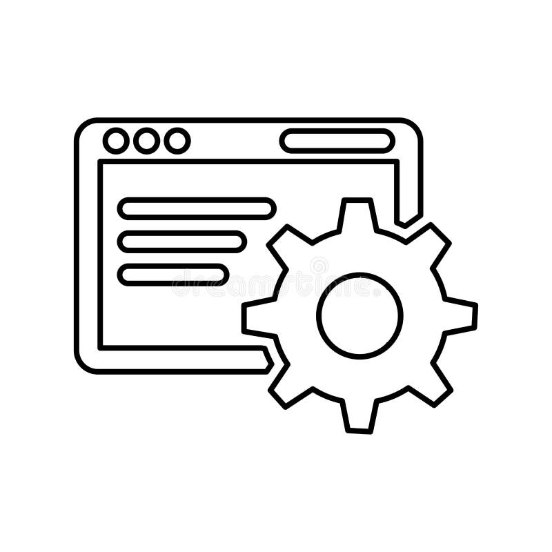 Website Configuration Outline Icon. Line Art Vector Stock Illustration ... Website Configuration Outline Icon. Line Art Vector Stock Illustration ...