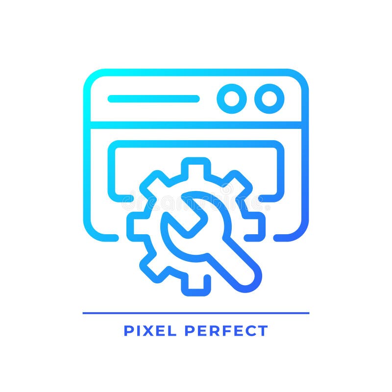 Website Configuration Pixel Perfect Gradient Linear Vector Icon Stock