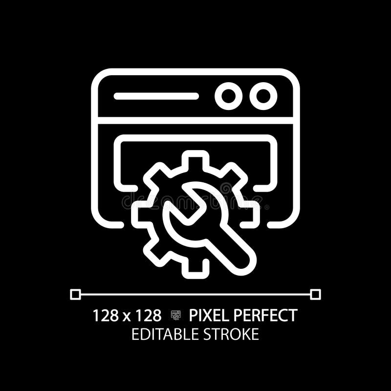 Website Configuration Pixel Perfect White Linear Icon for Dark Theme ... Website Configuration Pixel Perfect White Linear Icon for Dark Theme ...