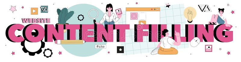 Website Content Filling Typographic Header. Target Audience Analysis ...