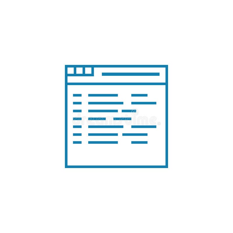 Website Content Linear Icon Concept. Website Content Line Vector Sign ...