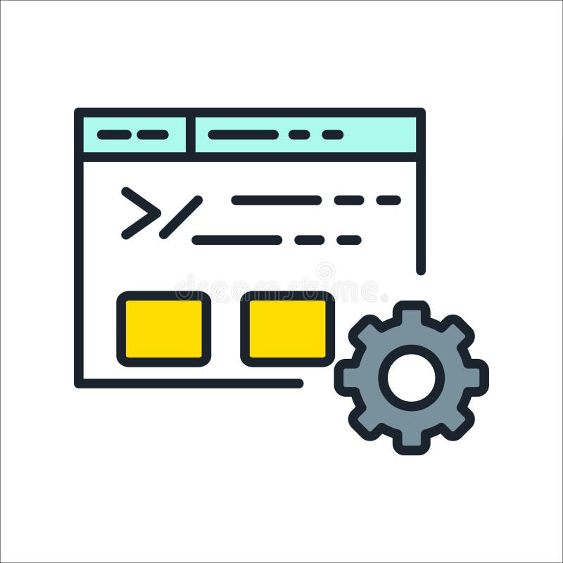 Website Data Icon Color Illustration Design Stock Vector - Illustration ...