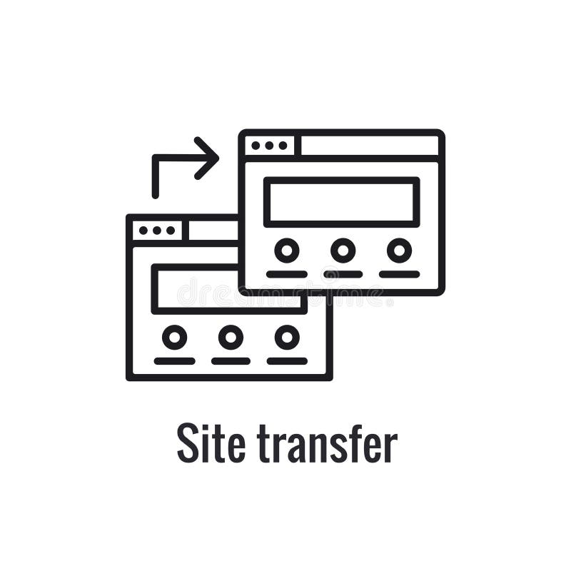 Website Data Transfer Icon with Arrow Imagery of Transfer Stock Vector ...