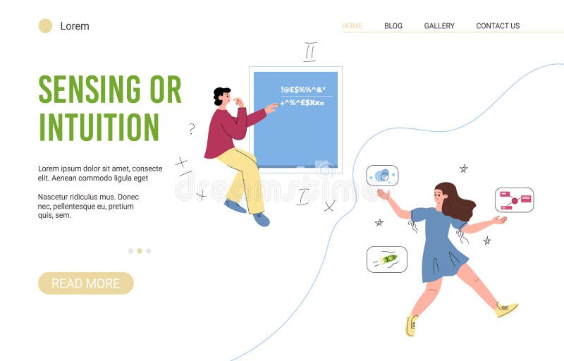 Website of Sensing or Intuition Thinking MBTI Type Flat Vector ...