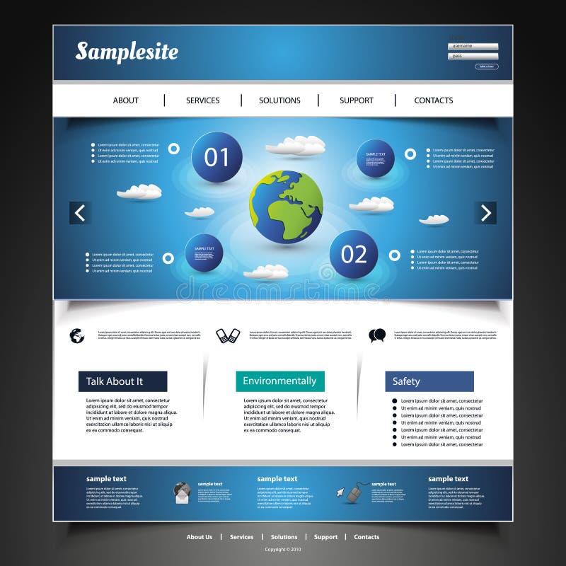 Website Design stock vector. Illustration of light, cloud - 35545281