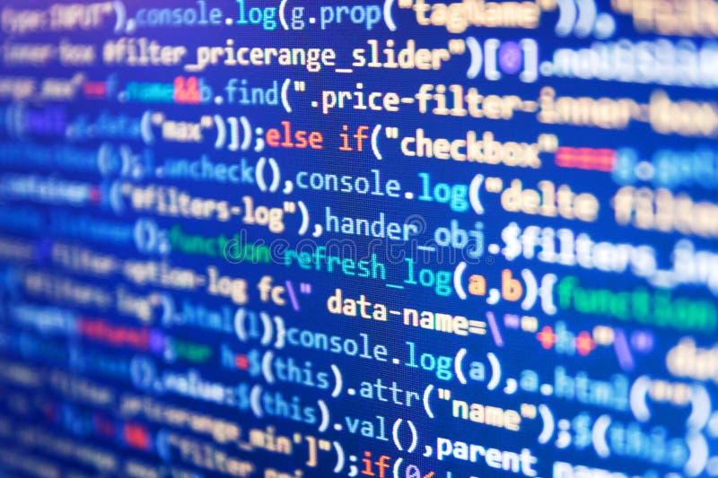 Website Design. Digital Binary Data on Computer Screen Stock Image ...