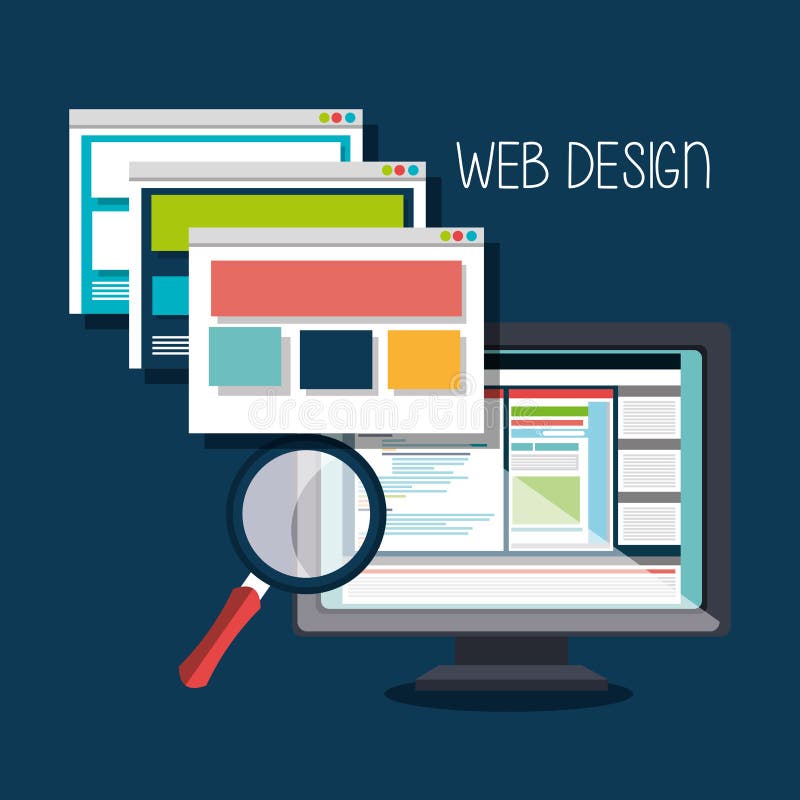 Website design and hosting stock illustration. Illustration of cloud ...