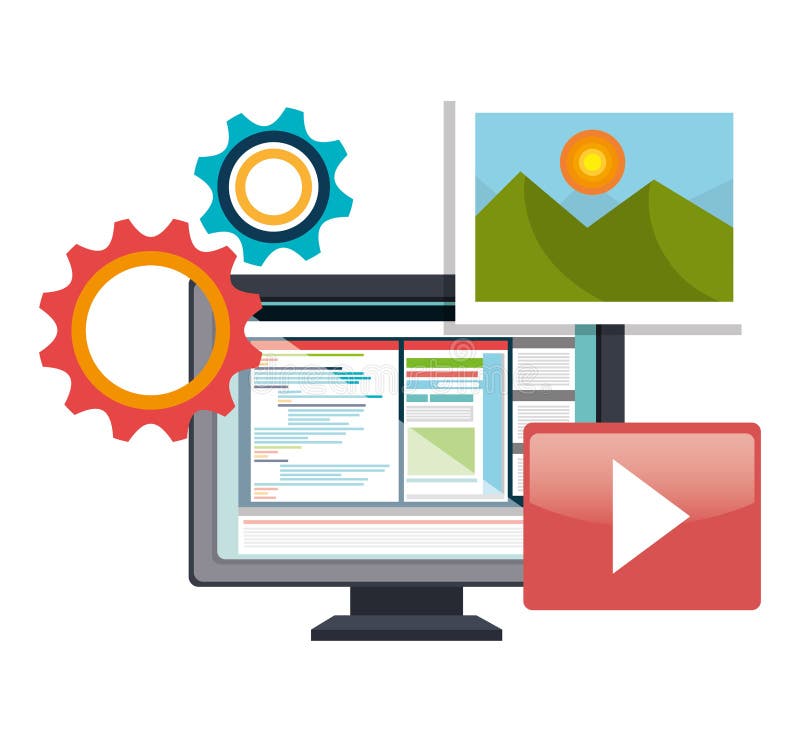 Website design and hosting stock illustration. Illustration of ...