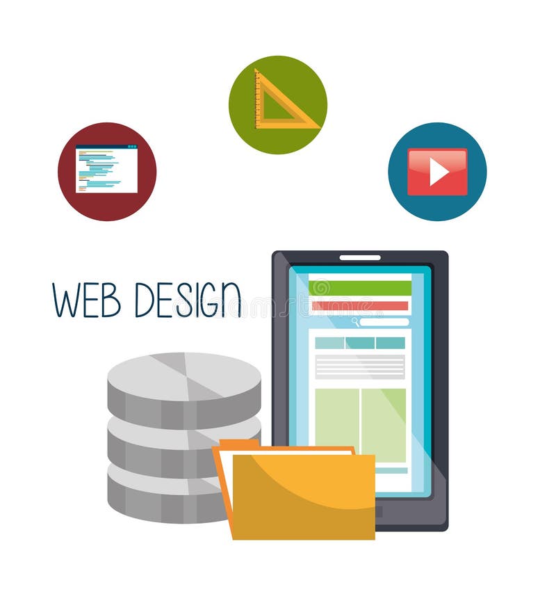 Website design and hosting stock illustration. Illustration of ...