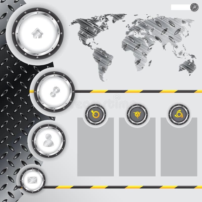 Website Design with Industrial and Metallic Elements Stock Vector ...