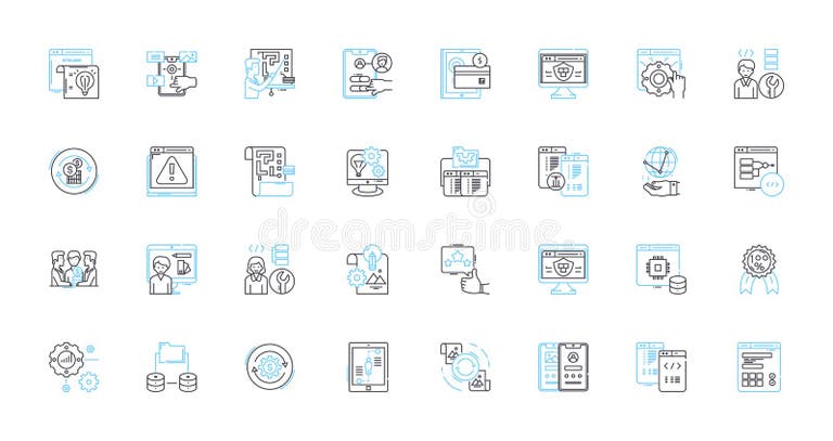 Website Design Linear Icons Set. Creativity, Aesthetics, Usability, Mobile-friendly, Responsive ...