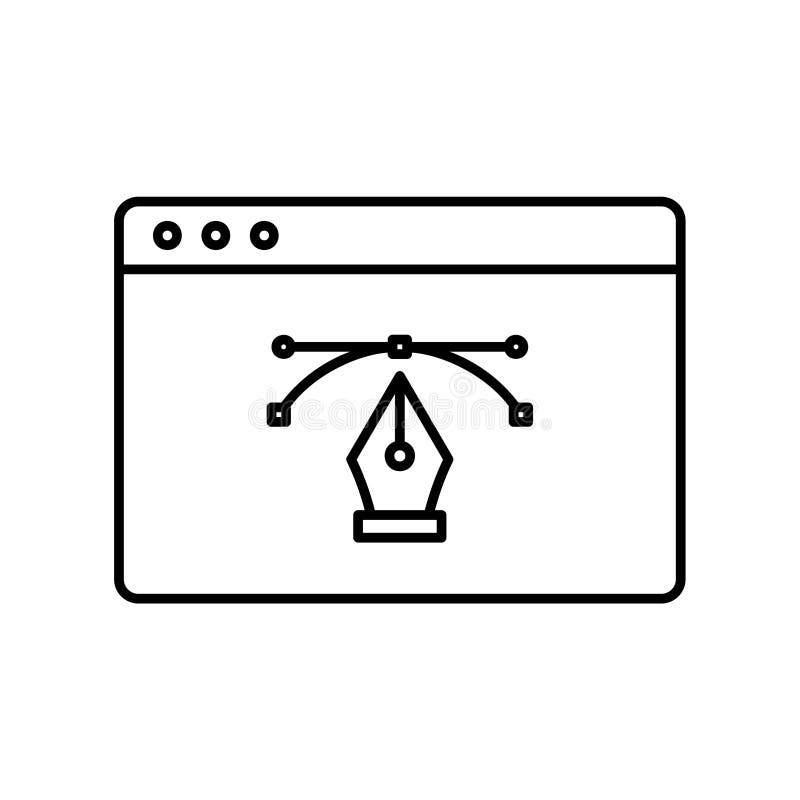 The Website Design Process Icon is Depicted As a Pen with Nodes and ...