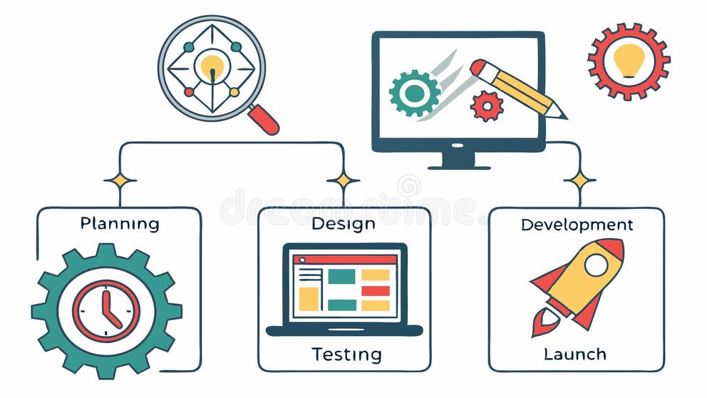 Website Design Process Infographic Planning Design and Development ...