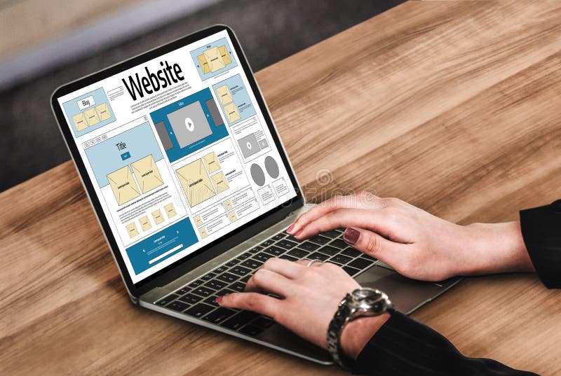 Website Design Software Provide Snugly Template for Online Retail Business Stock Image - Image ...