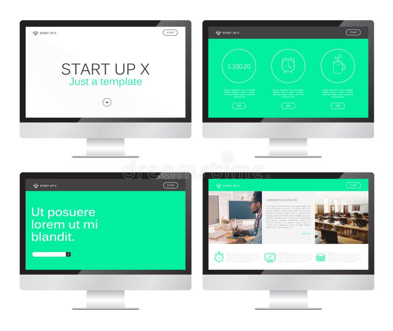 Website Design on Tablet Screen Vector Stock Vector - Illustration of ...