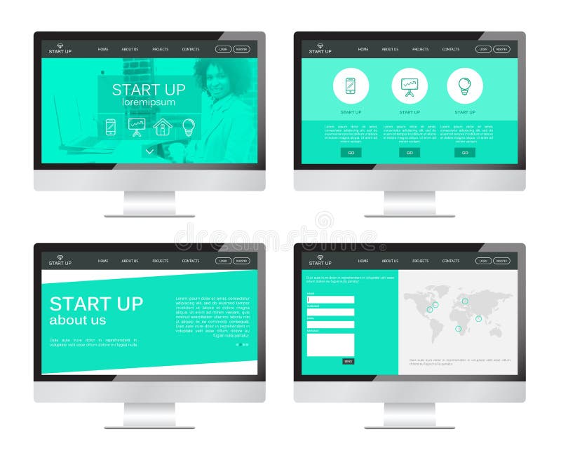 Website Design on Tablet Screen Vector Stock Vector - Illustration of ...