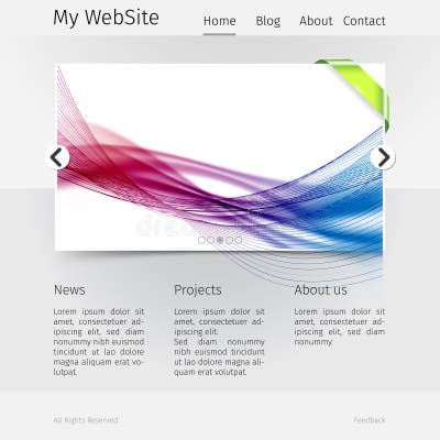 Website Design Template - Grayscale Version Stock Vector - Illustration ...