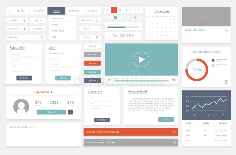 Website Design Template Layout Illustration Stock Vector - Illustration ...