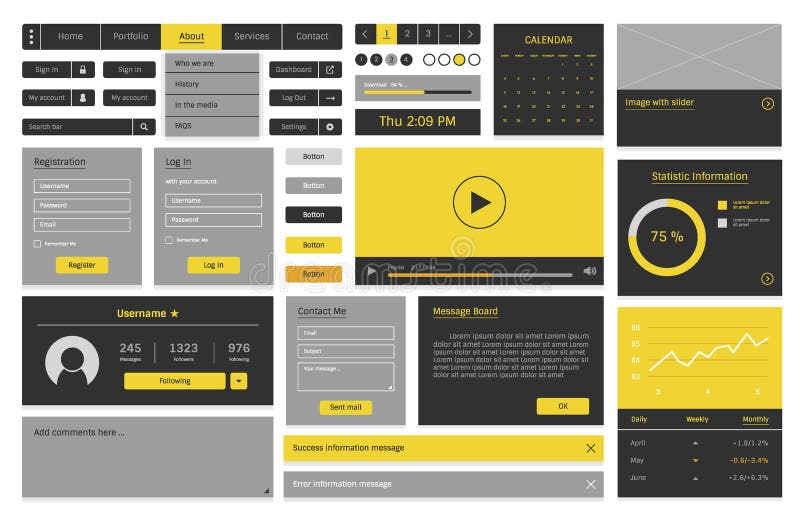 Website Design Template Layout Illustration Stock Vector - Illustration ...