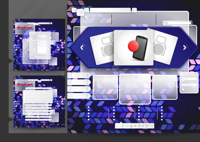 Website Design Template Menu Elements Stock Illustration - Illustration ...