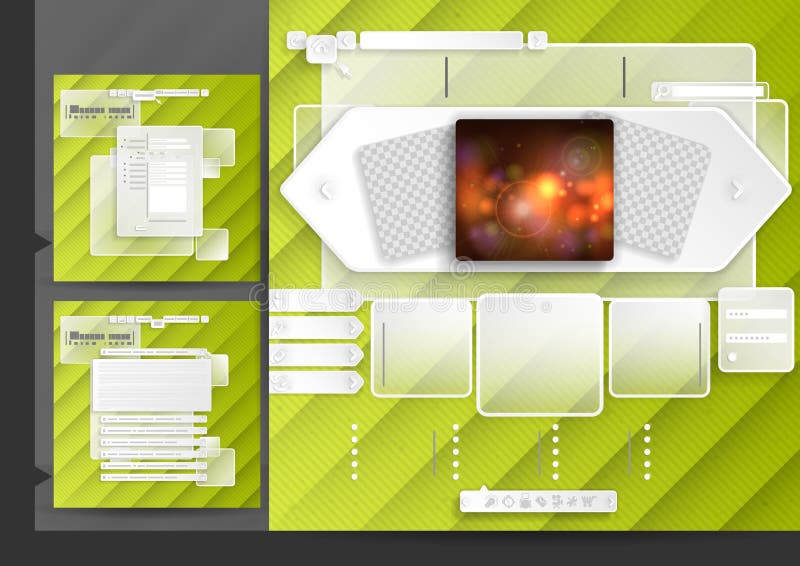 Website Design Template Menu Elements Stock Vector - Illustration of ...