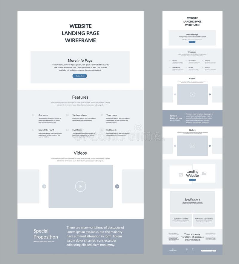 Ux Ui Website. Modern Responsive Design. Landing Page Wireframe Design ...