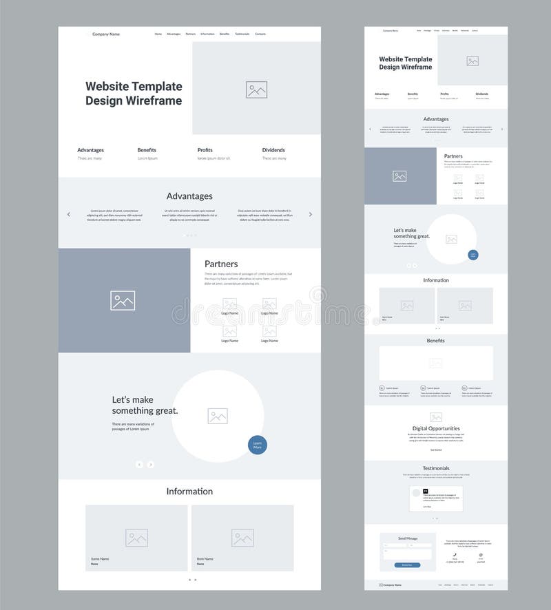 Ux Ui Website. Modern Responsive Design. Landing Page Wireframe Design ...