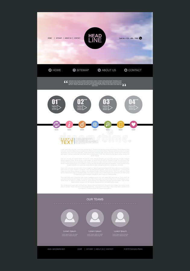 Website Design Template for Your Business with Blurred Sky Photo Stock ...