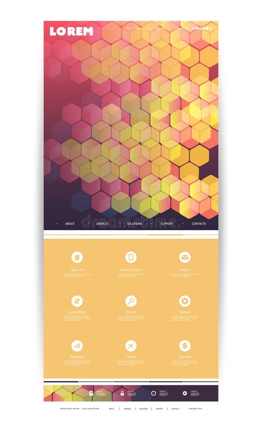 Website Design Template for Your Business with Colorful Cubes Pattern ...