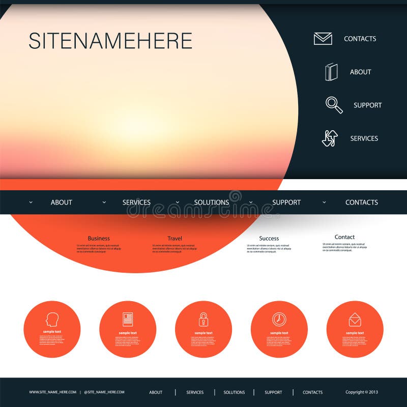 Website Design Template for Your Business with Sunset Sky Image ...