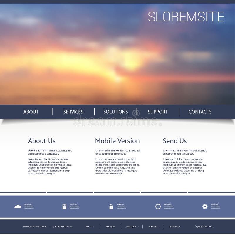 Website Design Template for Your Business with Sunset Sky Image ...