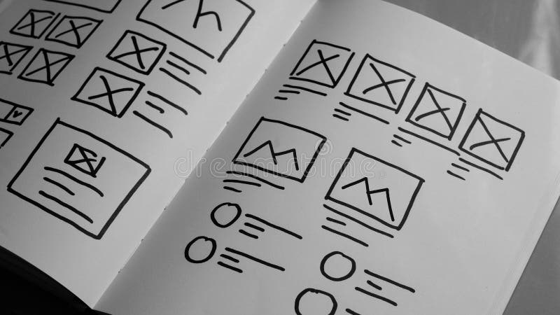 Draft Sketch Drawing Template Layout Framework Wireframe. User ...